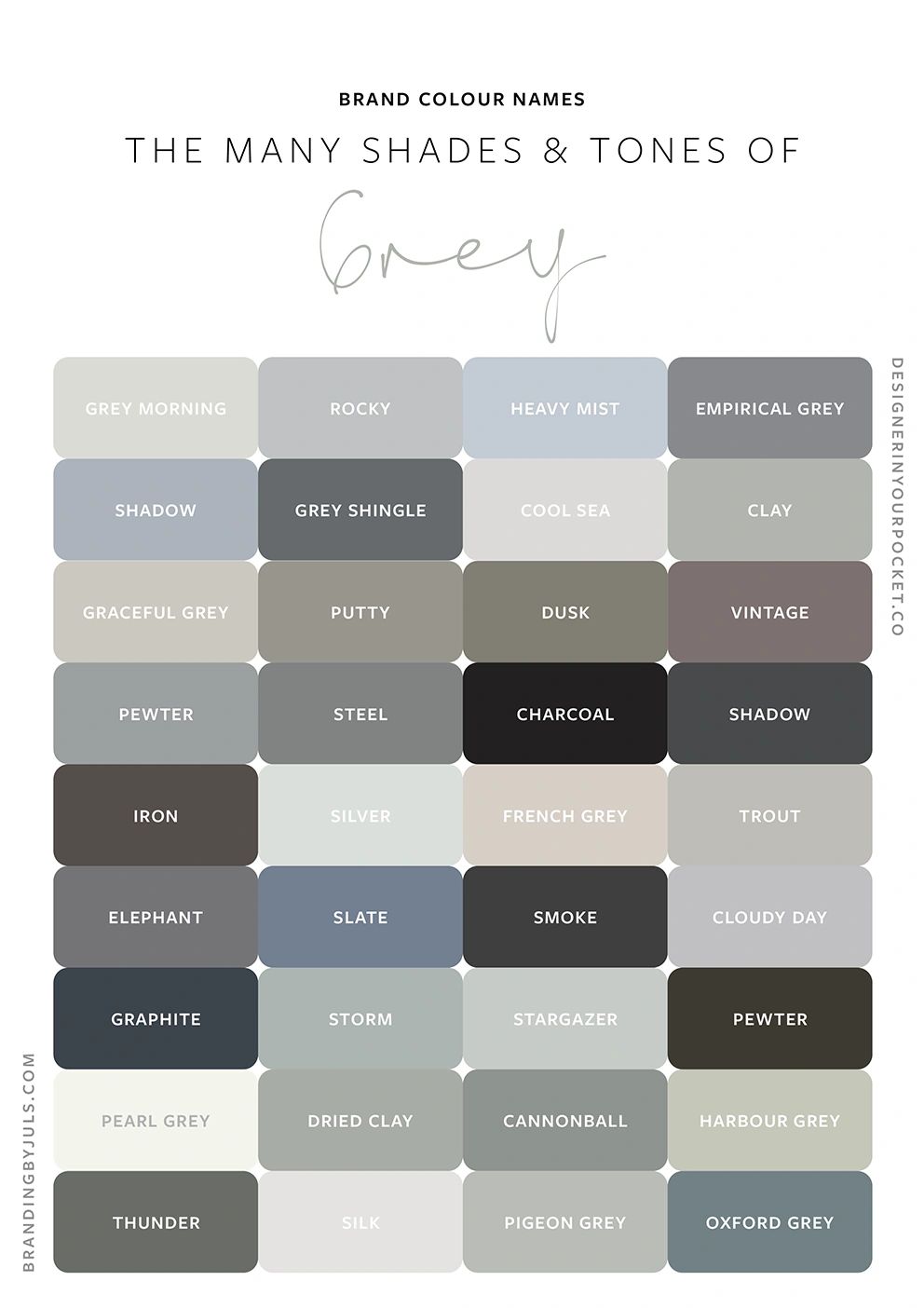 160 Shades Of Gray With Names, Hex, RGB, CMYK Codes, 45% OFF 160 Shades Of Gray With Names, Hex, RGB, CMYK Codes, 45% OFF